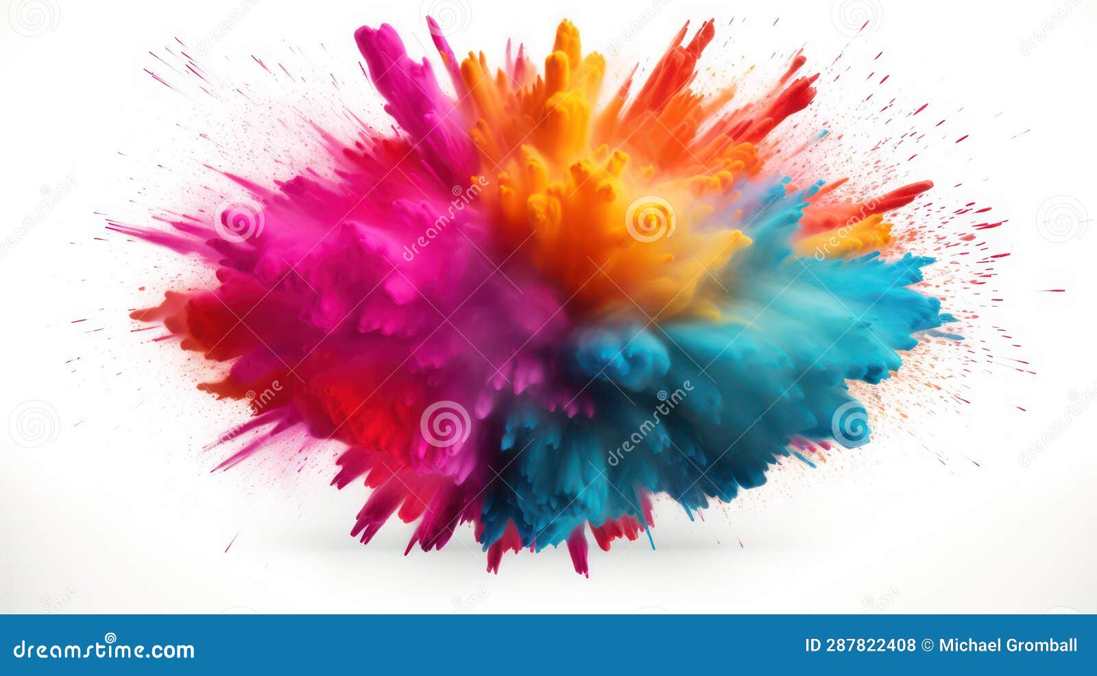 Set Six Colorful Exploding Trees Cartoon Drawings, Tree Displays ...