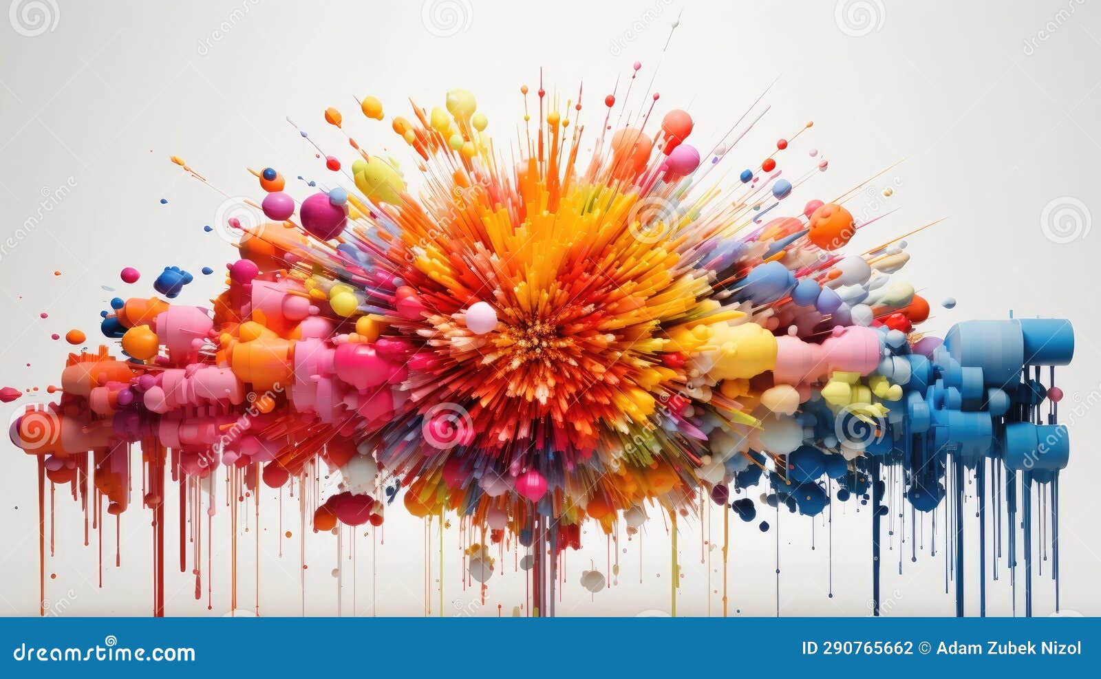A Colorful Explosion of Balls Stock Illustration - Illustration of ...