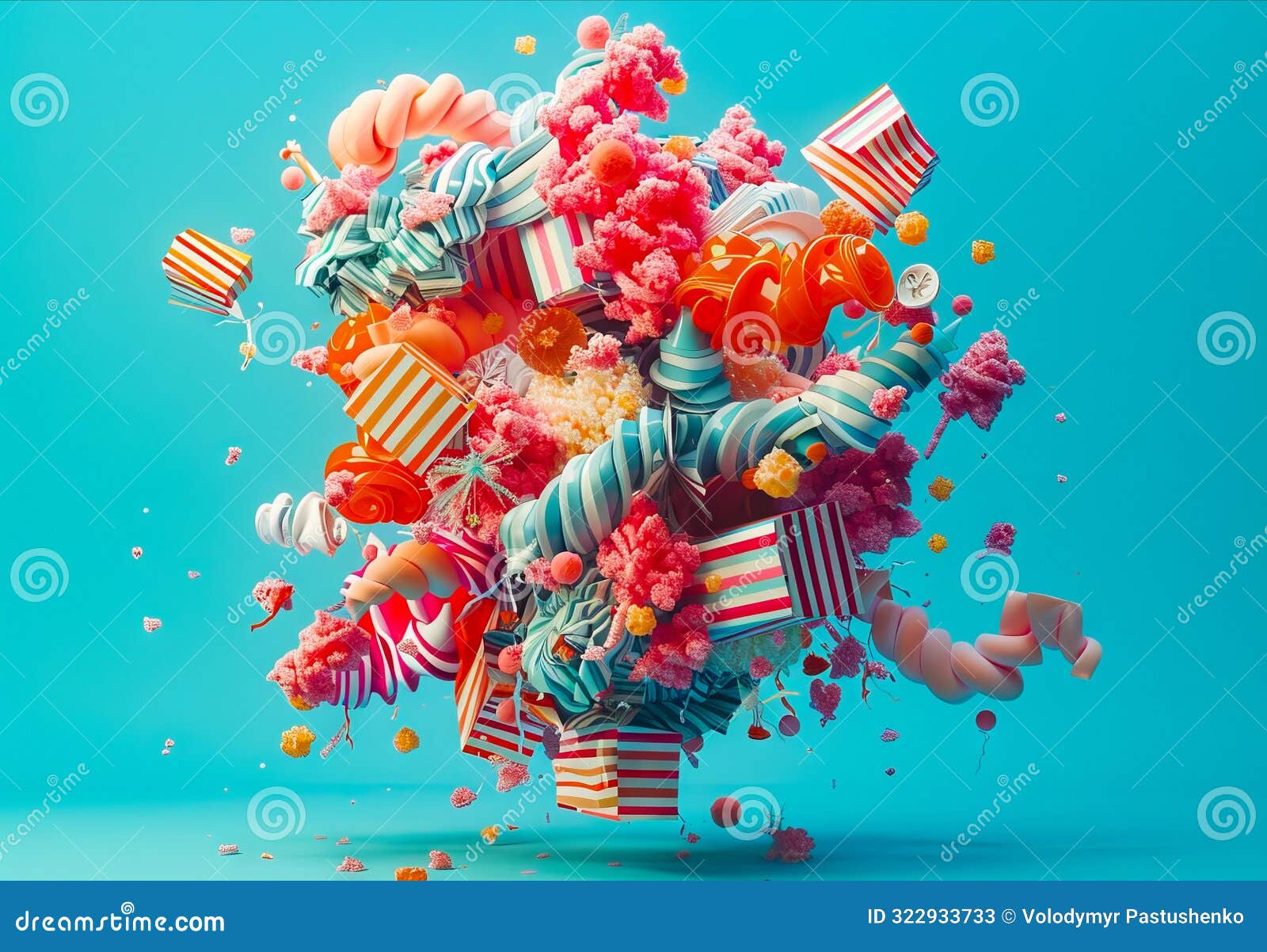A Colorful Explosion of Candy and Other Objects Stock Image - Image of ...