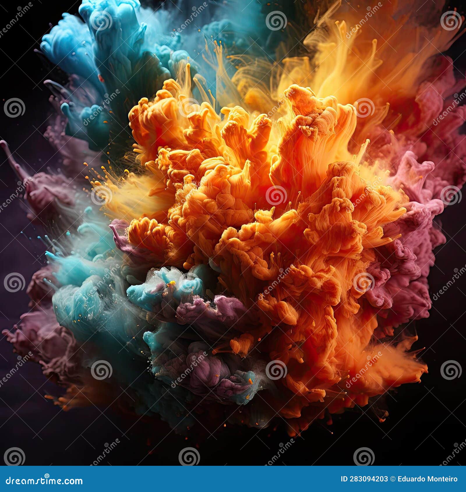 Colorful Explosion of Color in Water, Surreal and Ethereal Stock ...