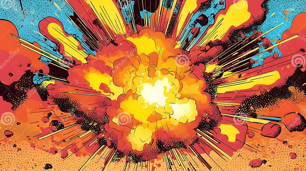 Colorful Explosion in a Comic Style Illustration Stock Illustration ...