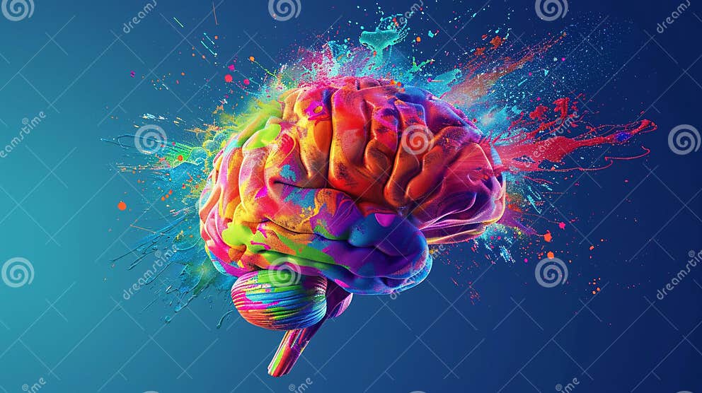The Colorful Explosion of Creative Cognitive Processes Stock Image ...