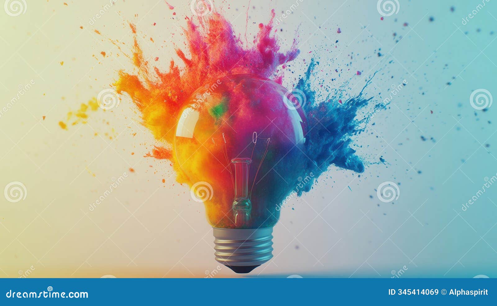 Colorful Explosion of Creative Ideas Inside Light Bulb Stock Image ...