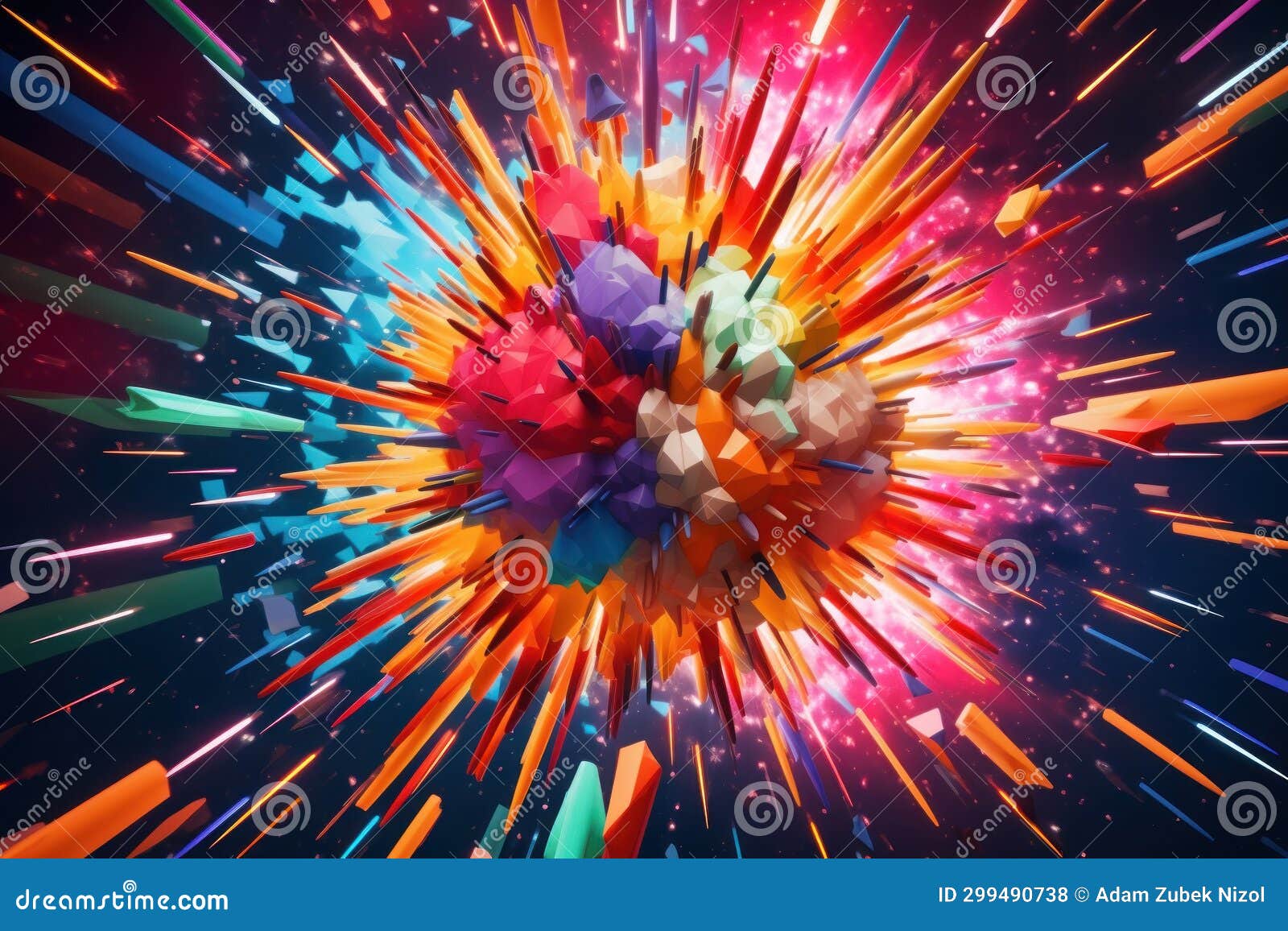 A Colorful Explosion of Crystals Stock Illustration - Illustration of ...