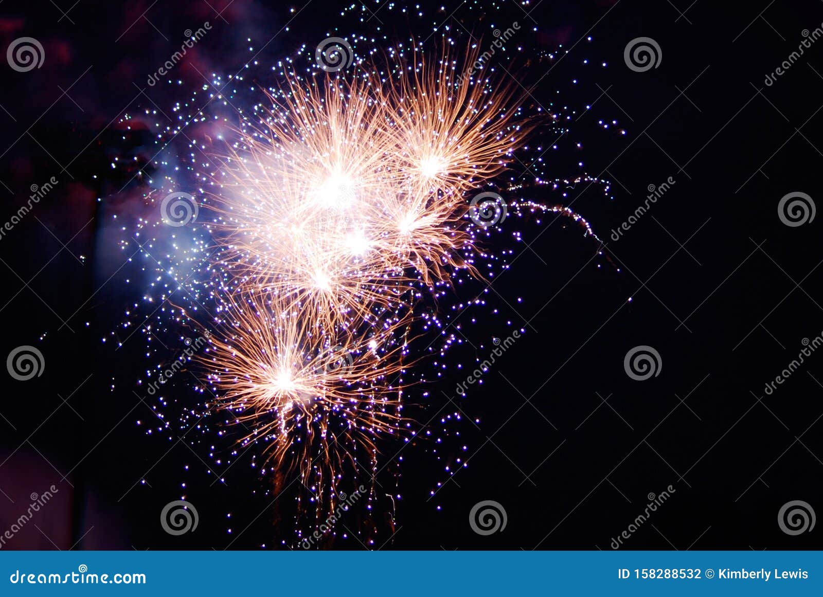 A Colorful Explosion from Fireworks. Stock Photo - Image of purple ...