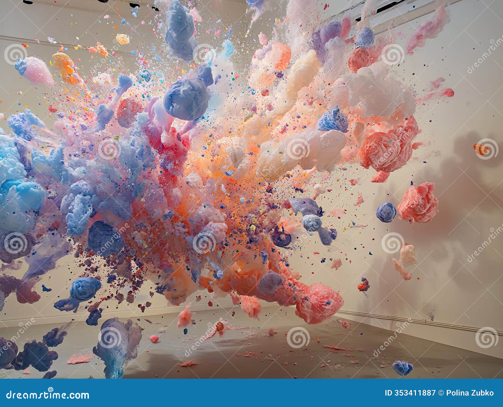 Colorful Explosion of Foam Creates Vibrant Visual Display in Art ...