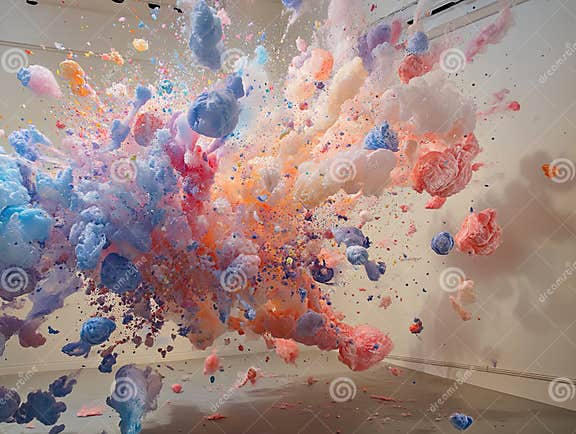 Colorful Explosion of Foam Creates Vibrant Visual Display in Art ...