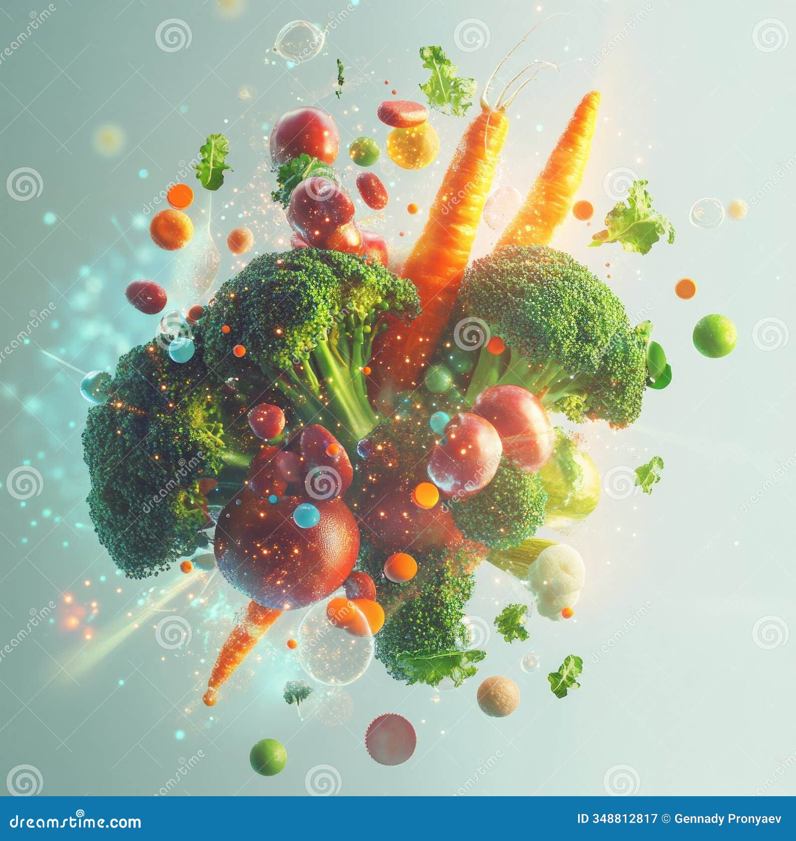 Colorful Explosion of Fresh Vegetables and Fruits in a Dynamic ...