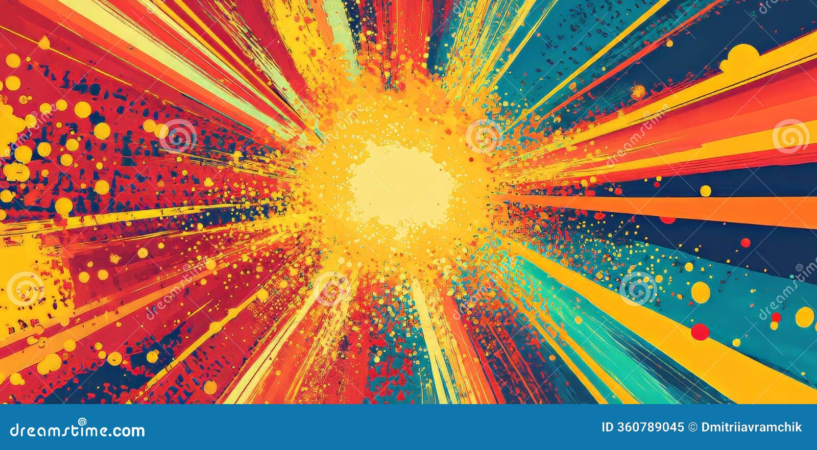 A Colorful Explosion Graphic in Comic Style, with Dynamic Lines ...