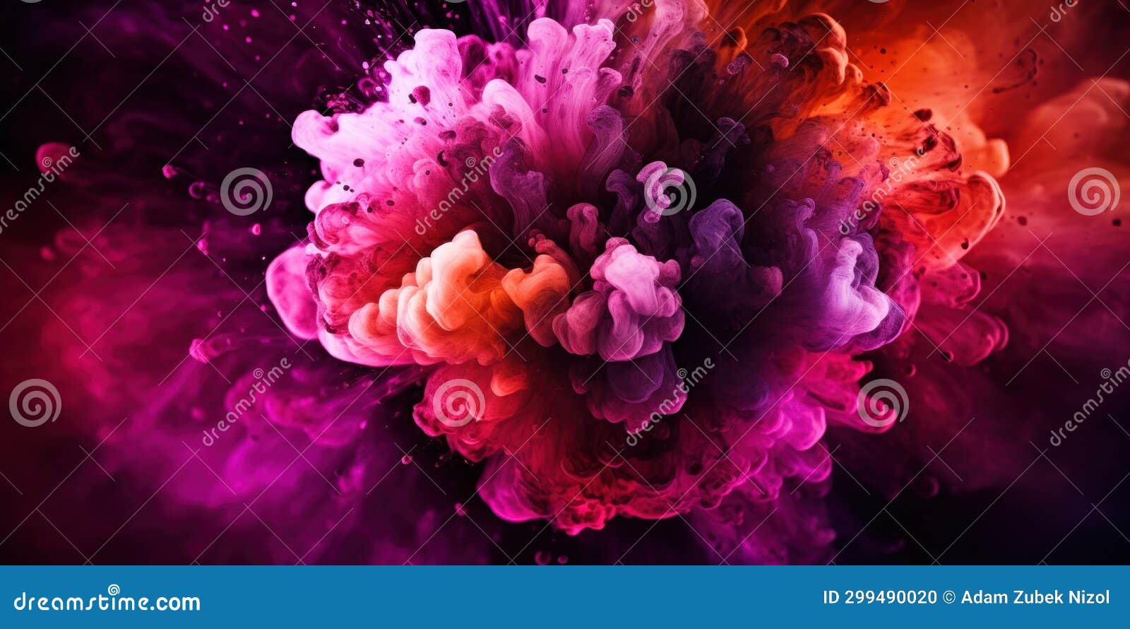 A Colorful Explosion of Ink Stock Illustration - Illustration of plant ...