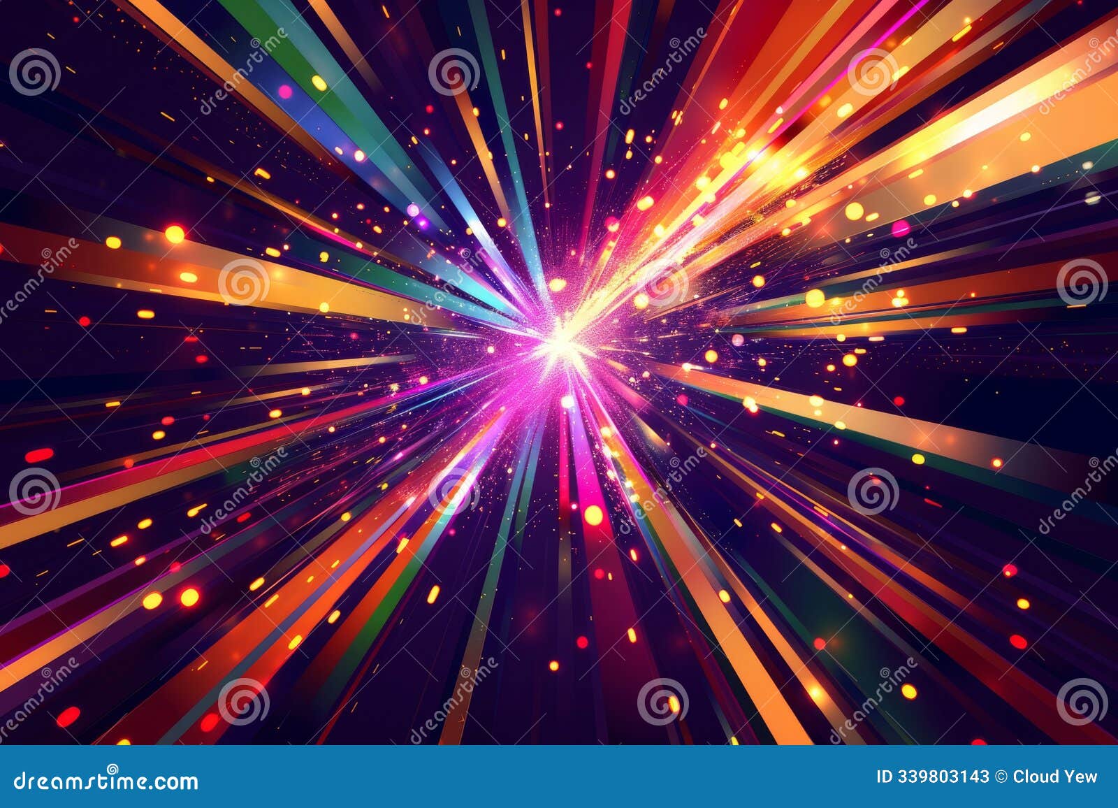 A Colorful Explosion of Light and Color Stock Illustration ...