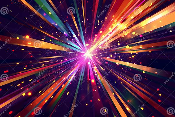 A Colorful Explosion of Light and Color Stock Illustration ...