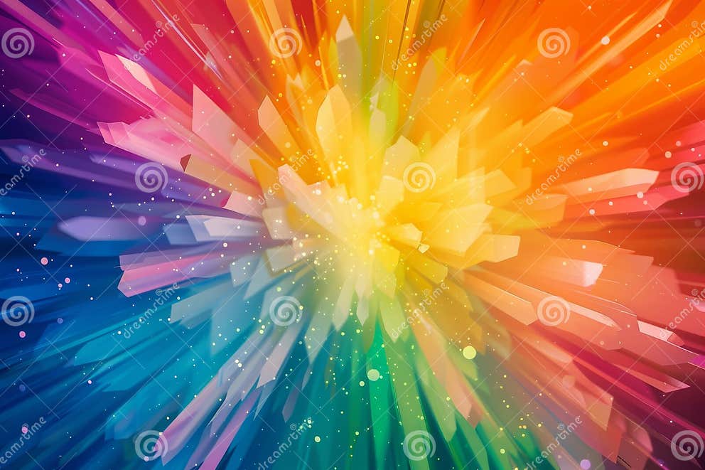 A Colorful Explosion of Light and Color Stock Illustration ...