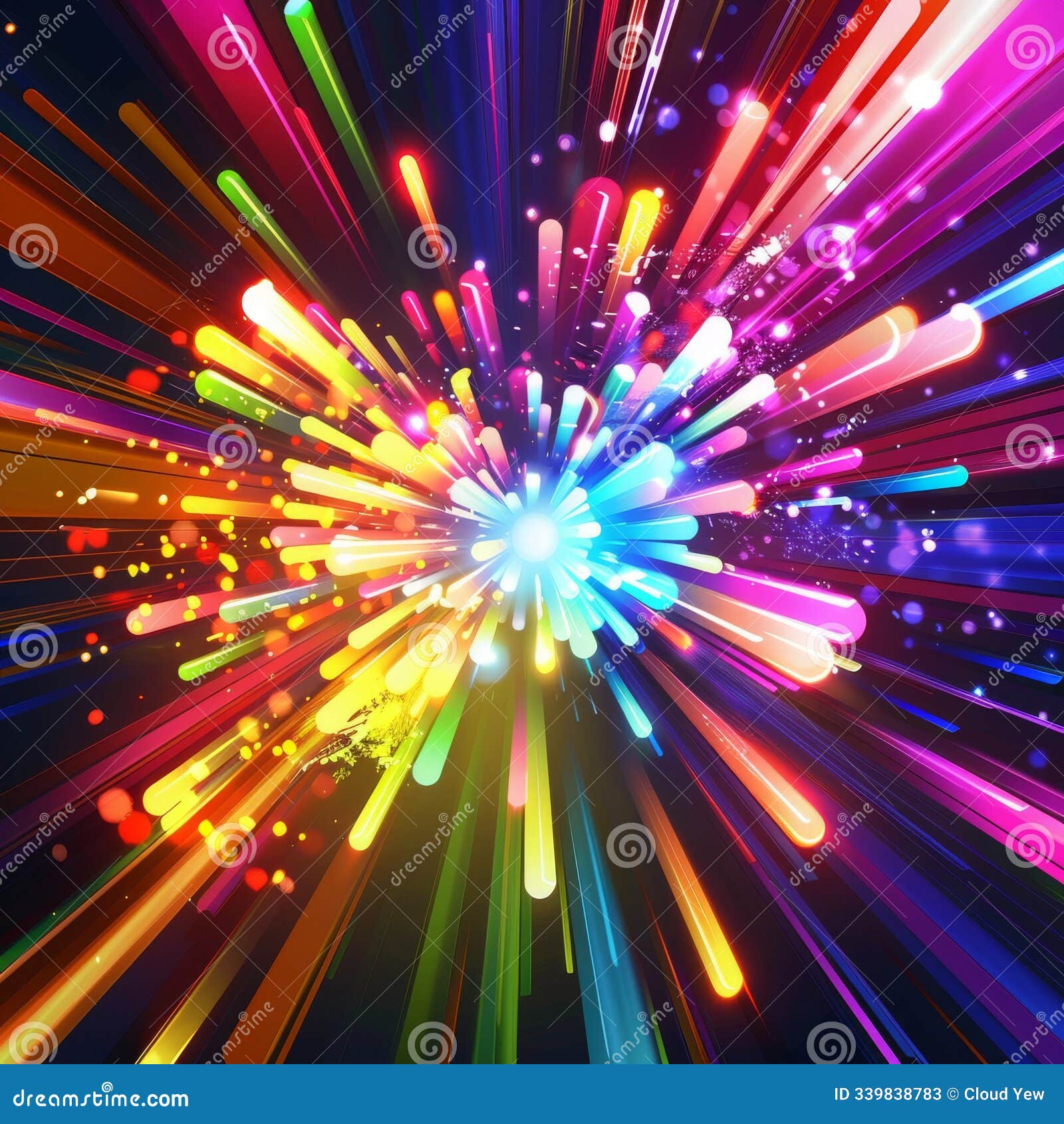A Colorful Explosion of Light and Color Stock Illustration ...