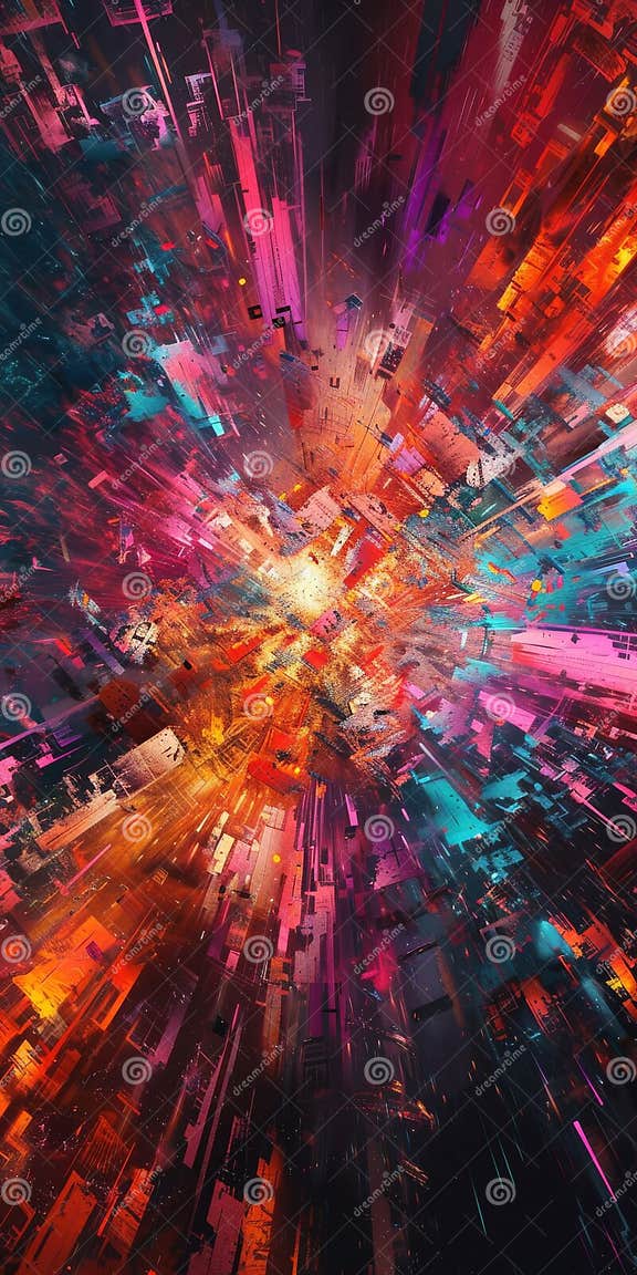 A Colorful Explosion of Light and Color Stock Illustration ...