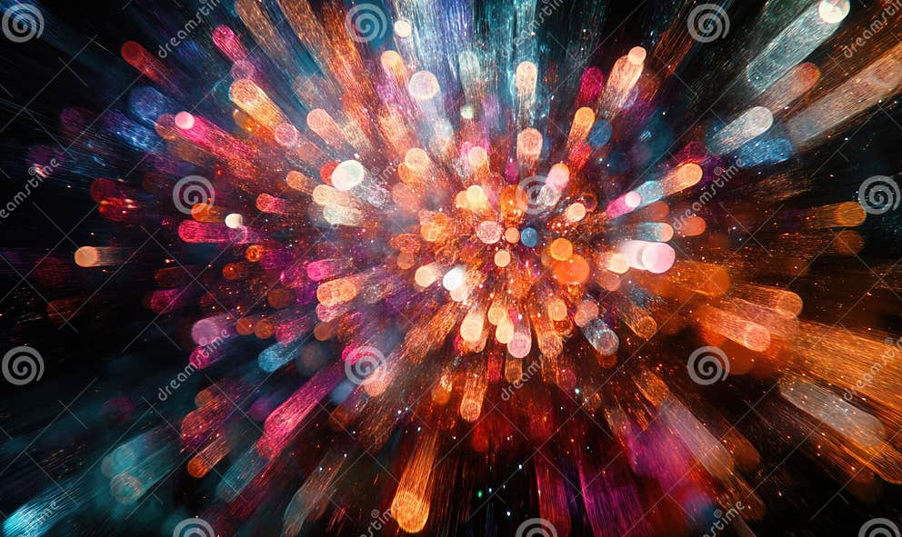 A Colorful Explosion of Light and Color Stock Image - Image of bright ...