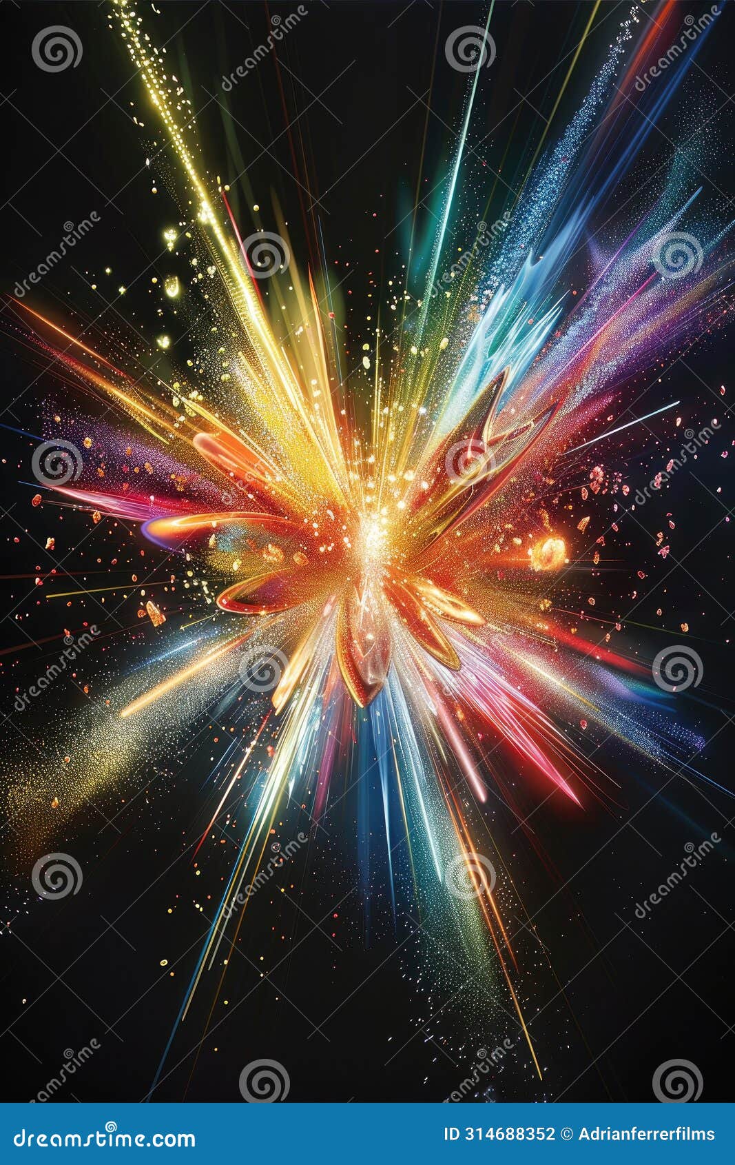 A Colorful Explosion of Light and Color Stock Photo - Image of blast ...