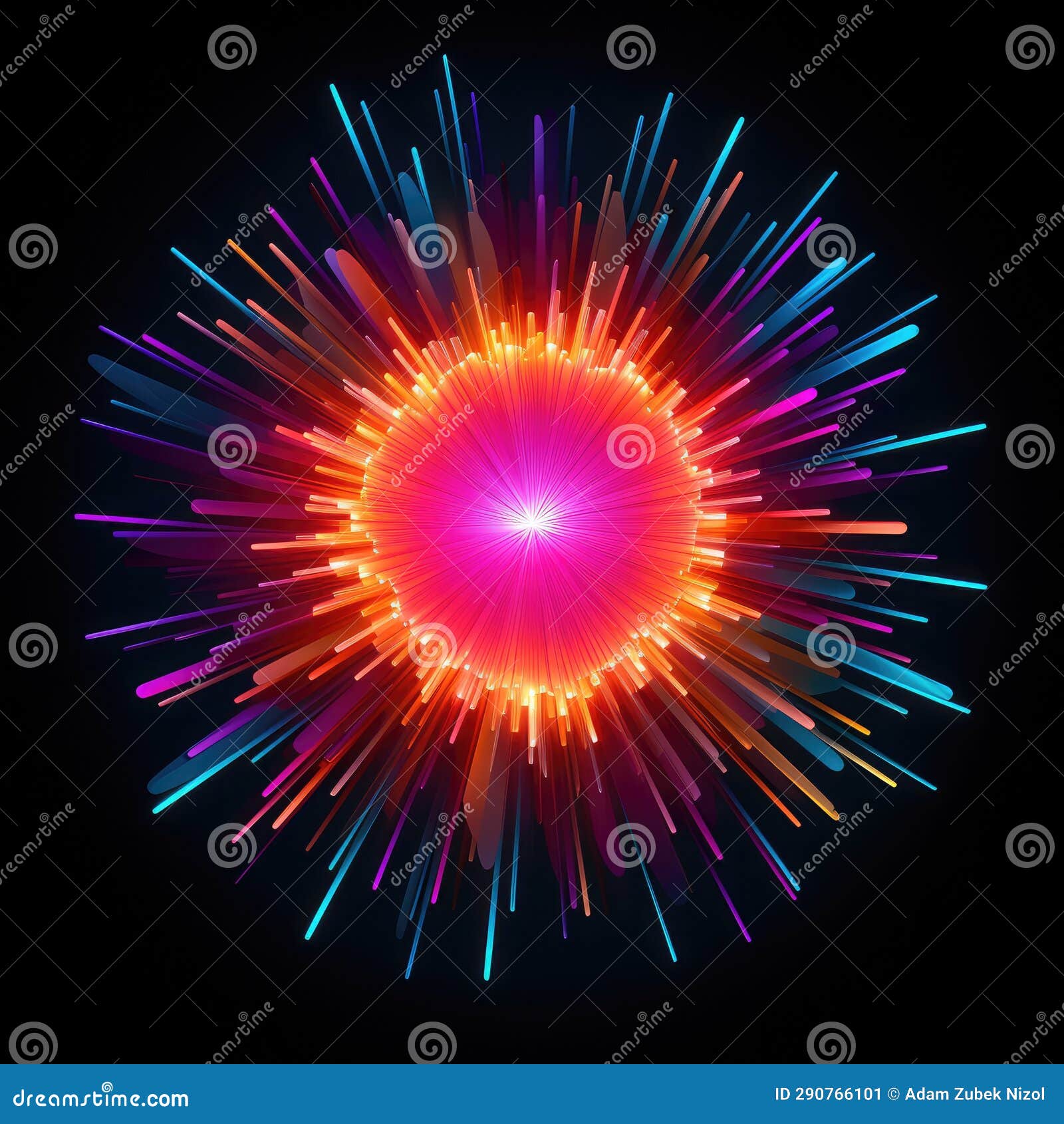 A Colorful Explosion of Light Stock Illustration - Illustration of ...
