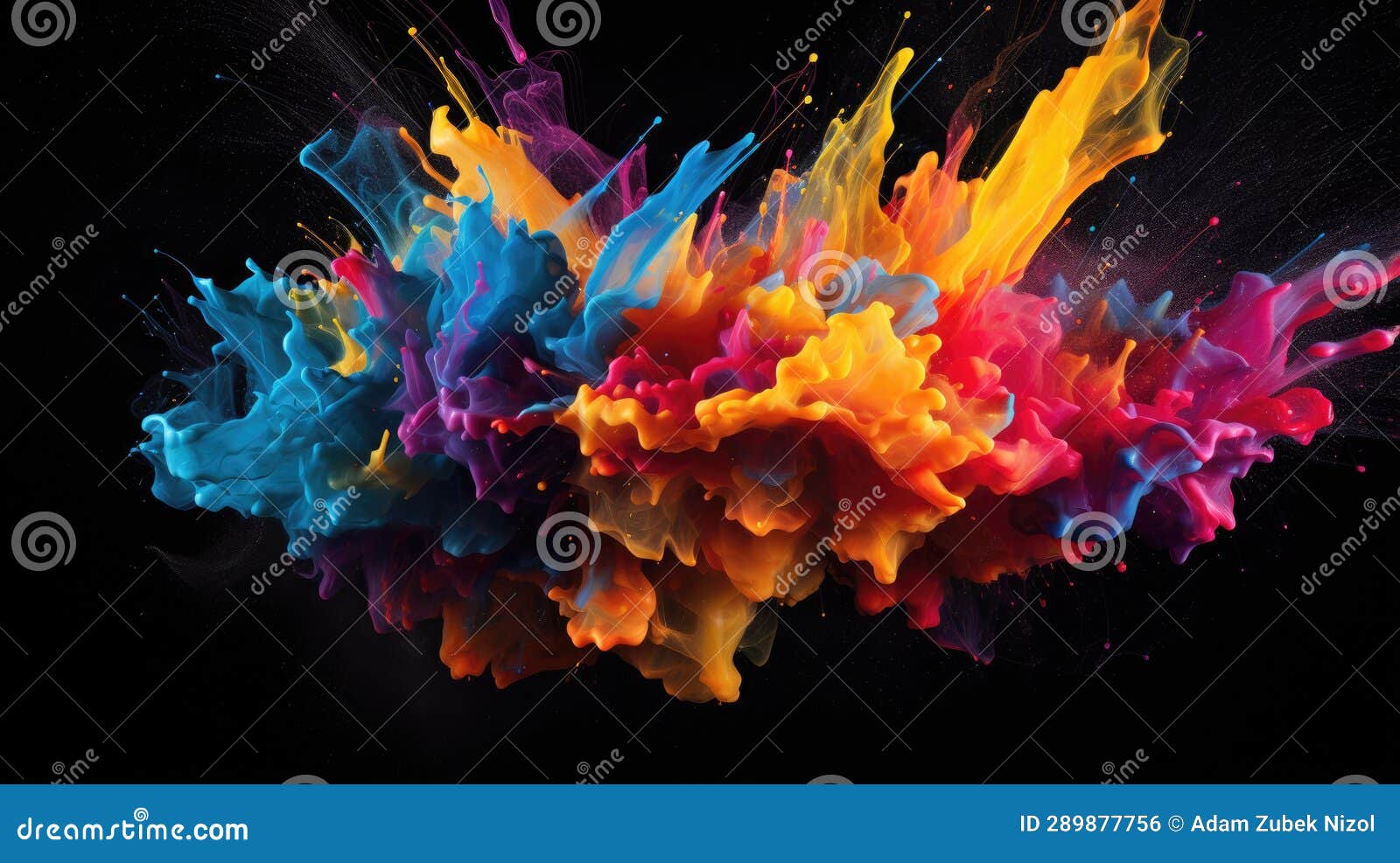 A Colorful Explosion of Paint Stock Illustration - Illustration of ...