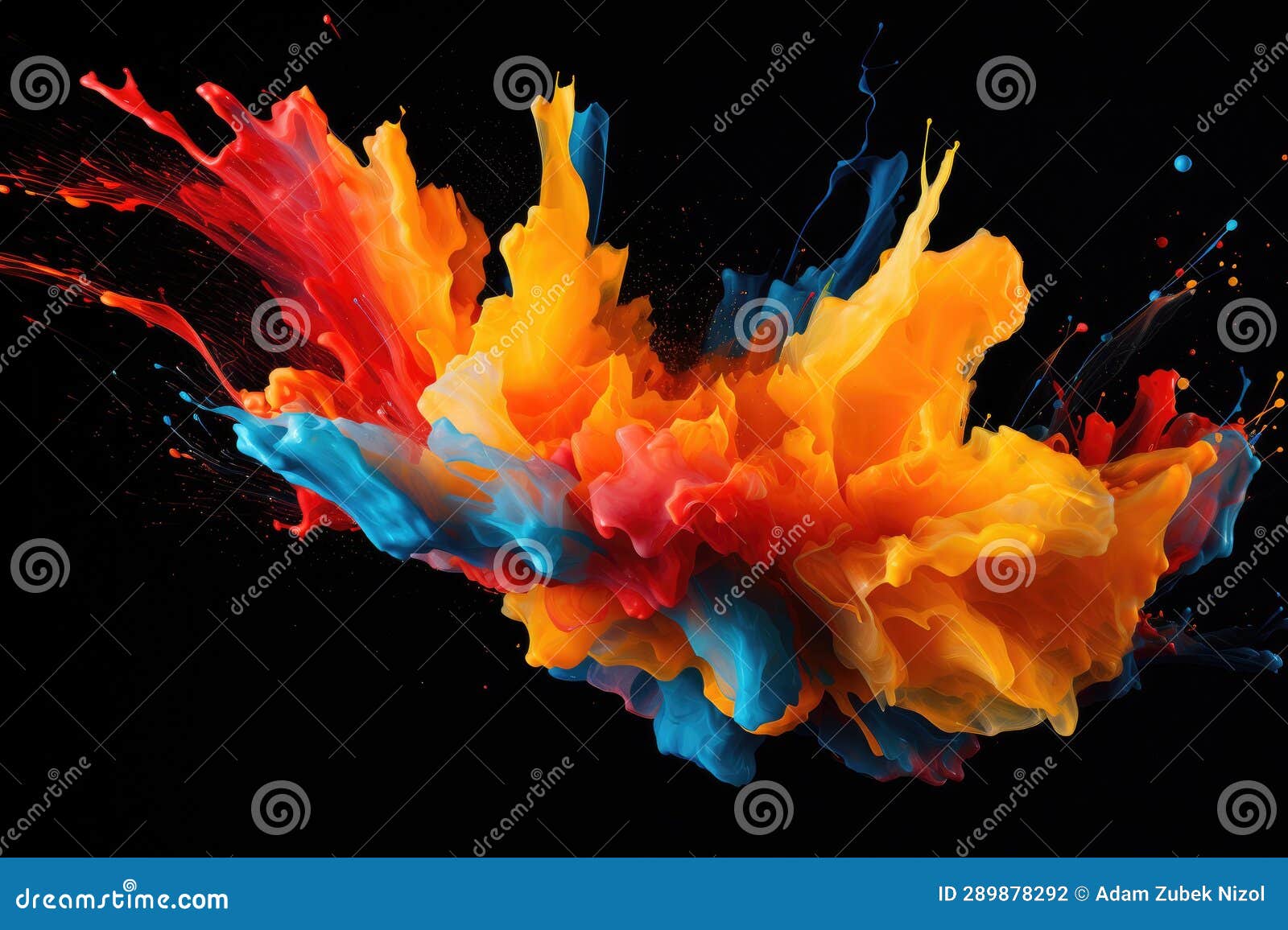 A Colorful Explosion of Paint Stock Illustration - Illustration of ...