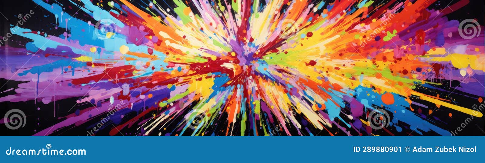 A Colorful Explosion of Paint Stock Illustration - Illustration of ...