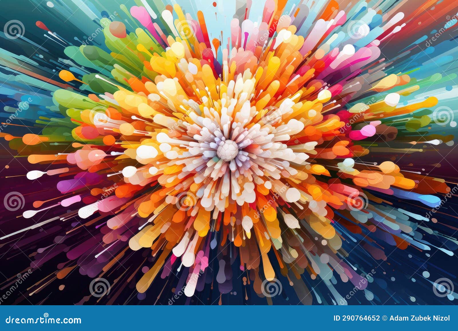 A Colorful Explosion of Paint Stock Illustration - Illustration of ...