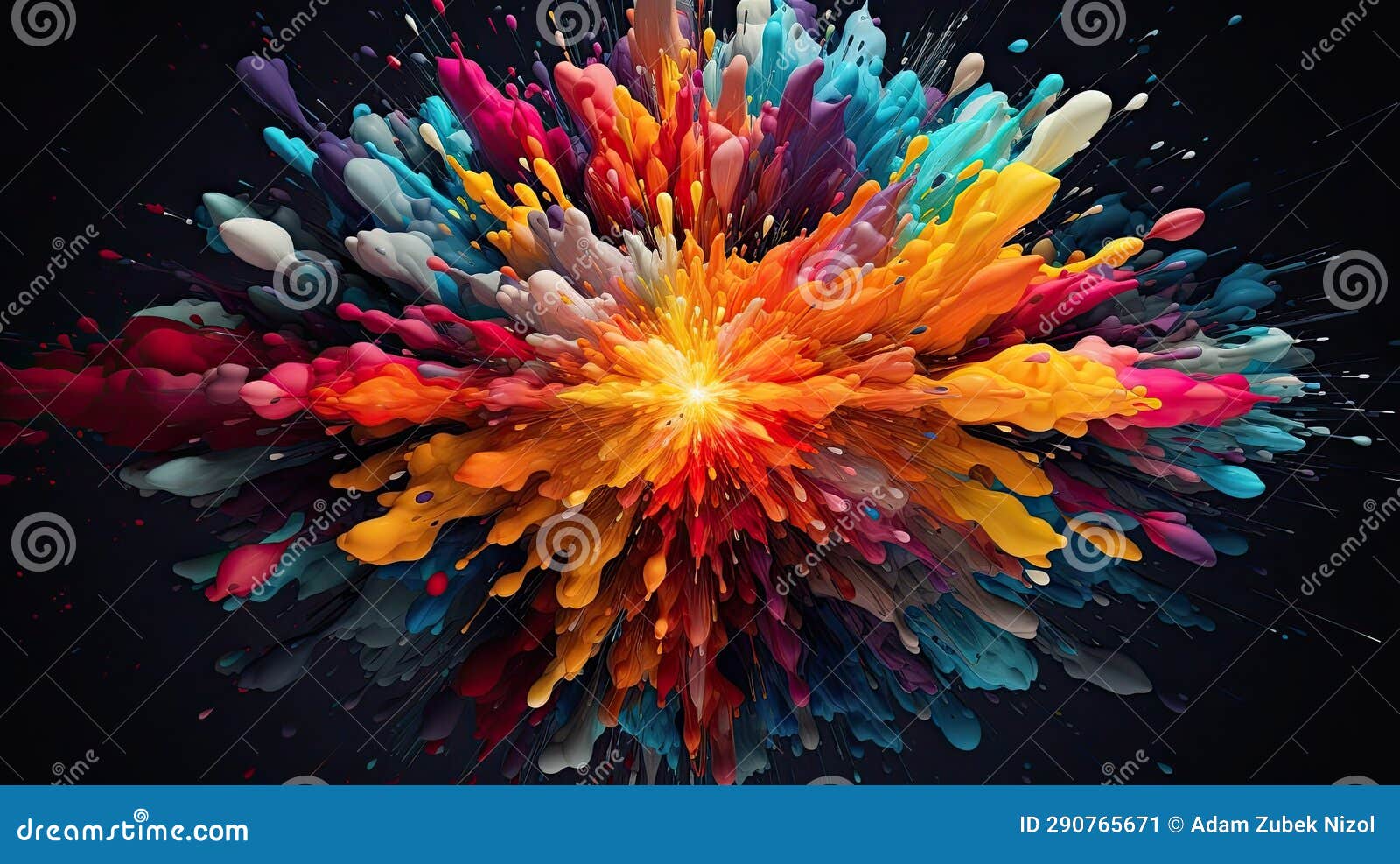 A Colorful Explosion of Paint Stock Illustration - Illustration of ...