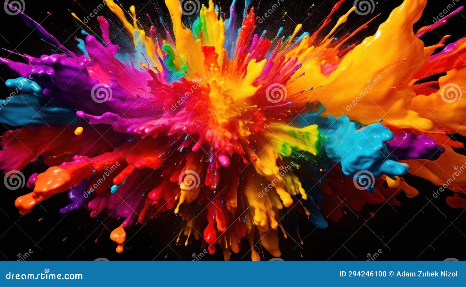 A Colorful Explosion of Paint Stock Illustration - Illustration of ...
