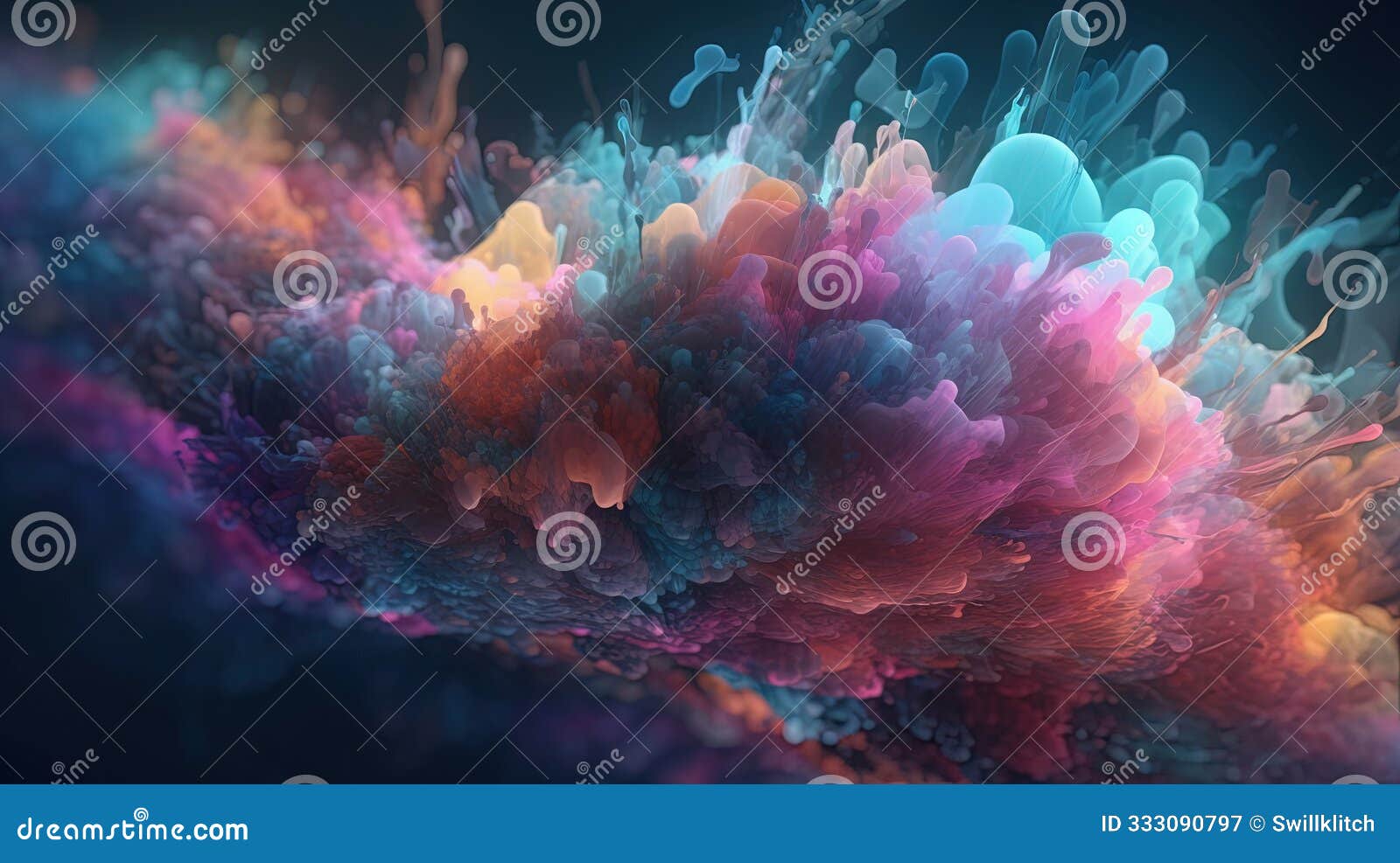 A Colorful Explosion of Paint with a Pastel Color Palette. Dynamic and ...