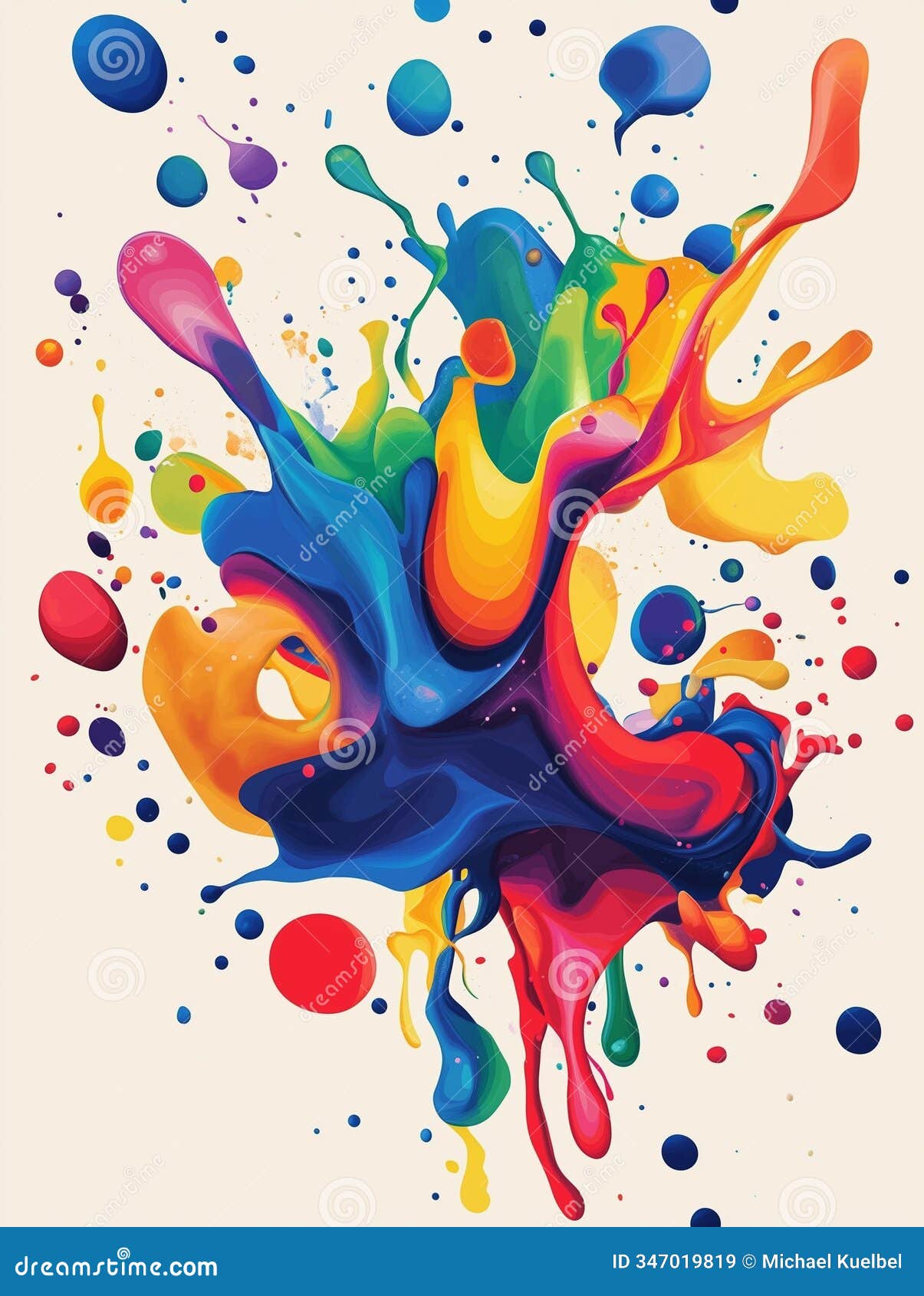 Explosion of Abstract Paint Splashes Stock Image - Image of paint ...