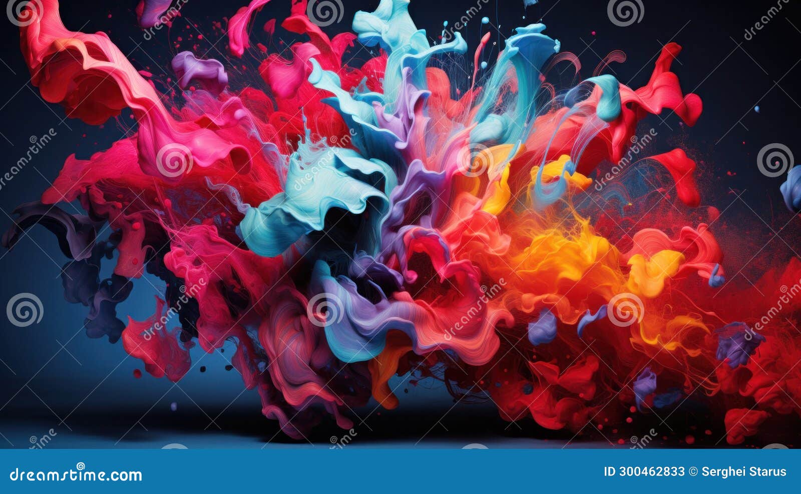 A Colorful Explosion of Paint Splashing into the Air, AI Stock Image ...