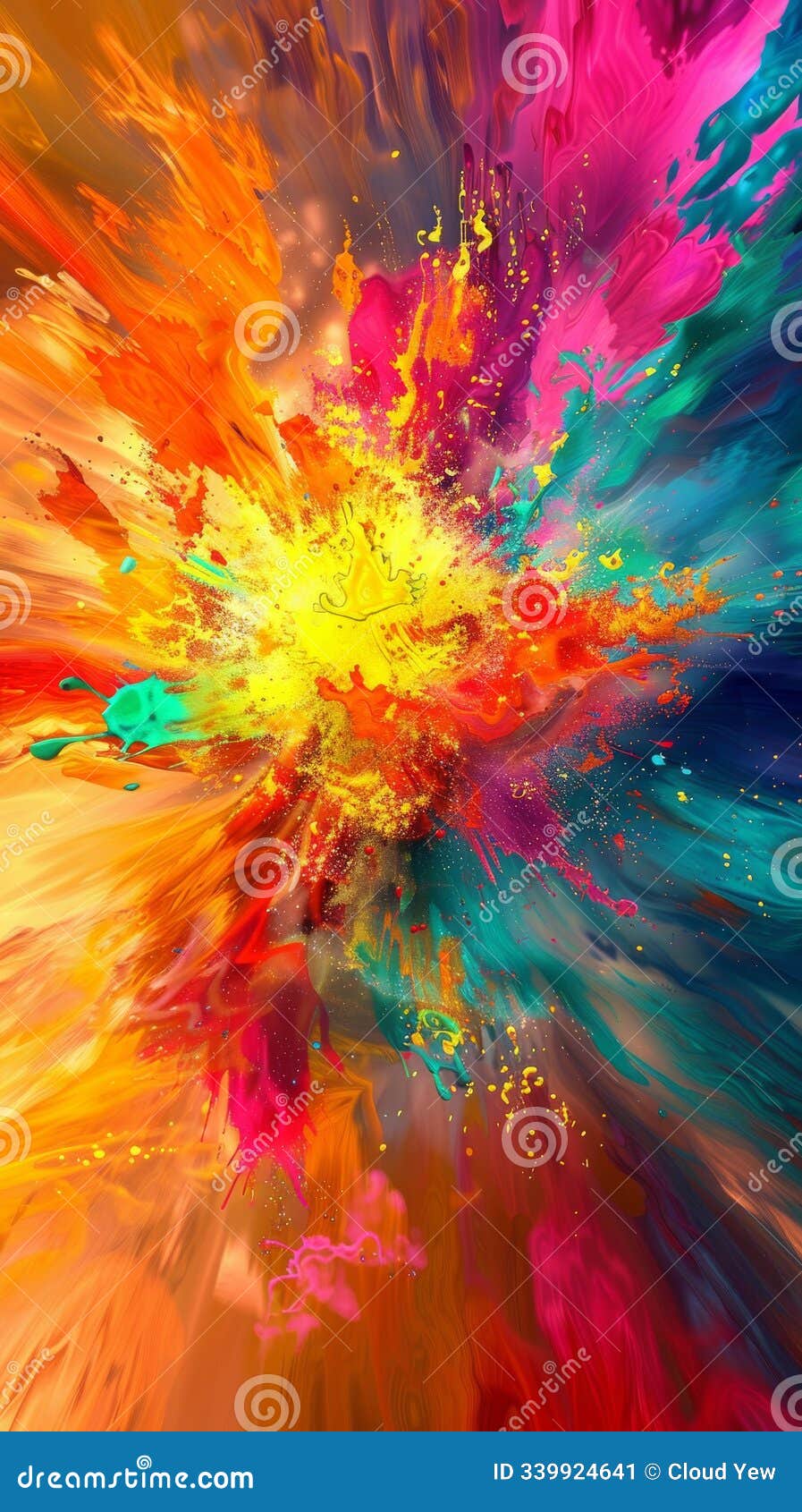 A Colorful Explosion of Paint Splatters on a Canvas Stock Illustration ...