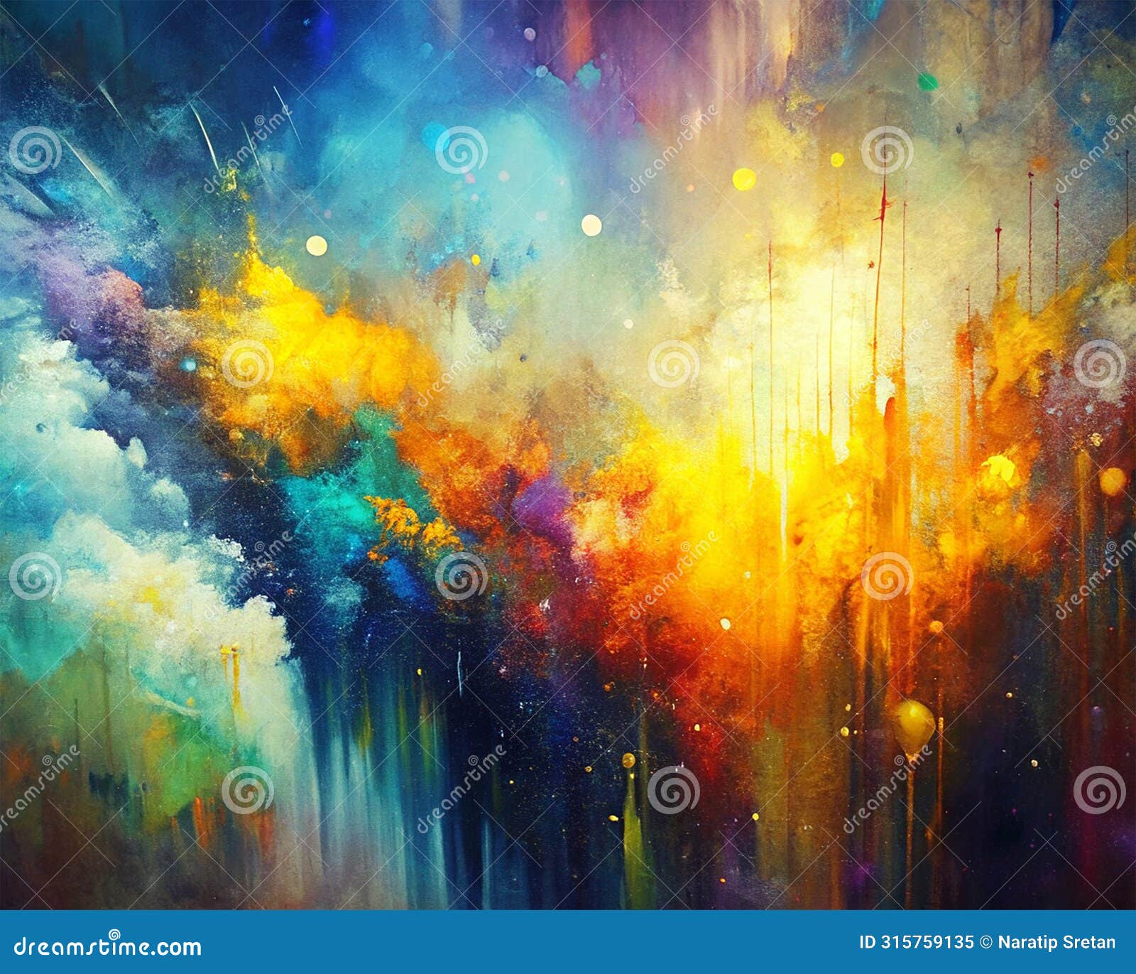 Colorful Explosion of Paint on a White Background. 3D Rendering Stock ...