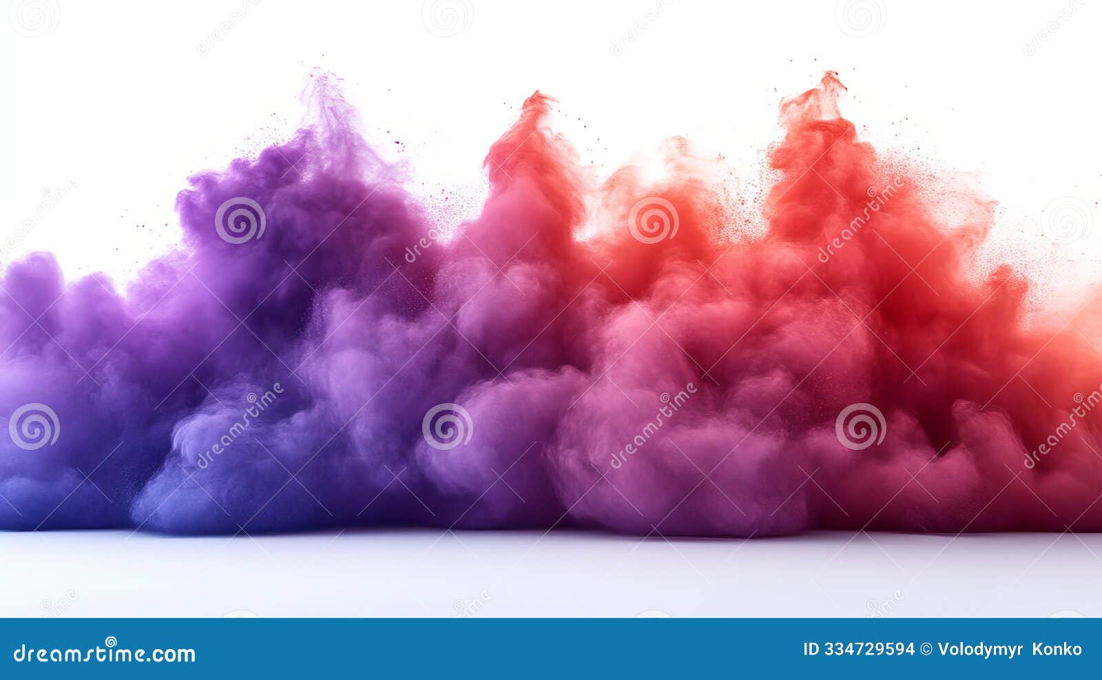 Colorful Explosion of Purple and Red Powder on White Background Stock ...
