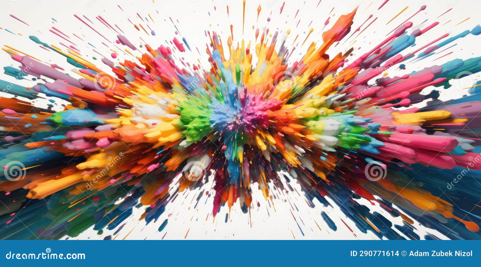 A Colorful Explosion in the Sky Stock Illustration - Illustration of ...