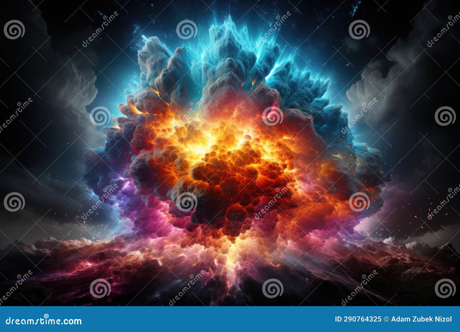 A Colorful Explosion in Space Stock Illustration - Illustration of ...