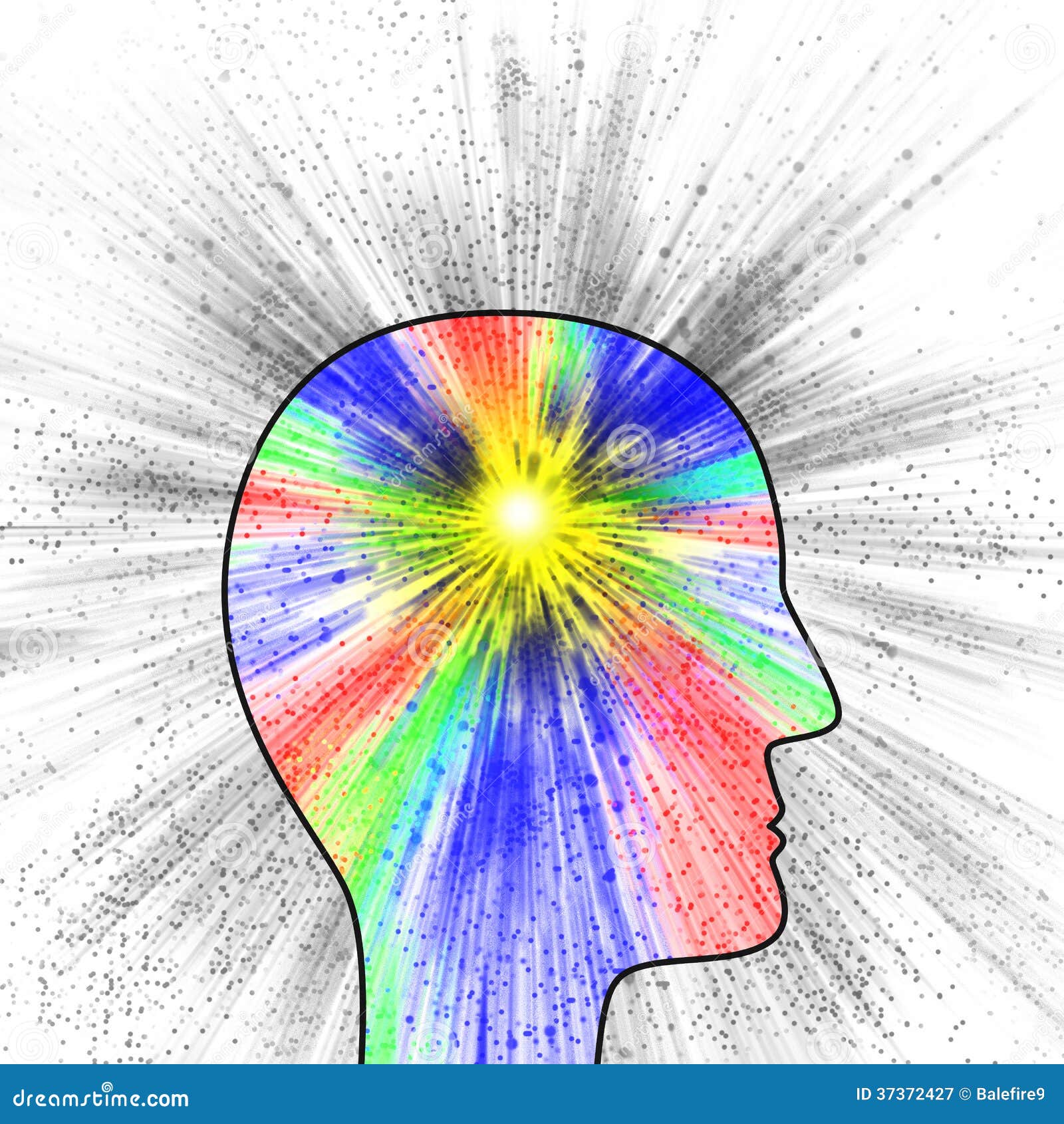 Colorful Explosion of Thought, Pain or Creativity Stock Illustration ...