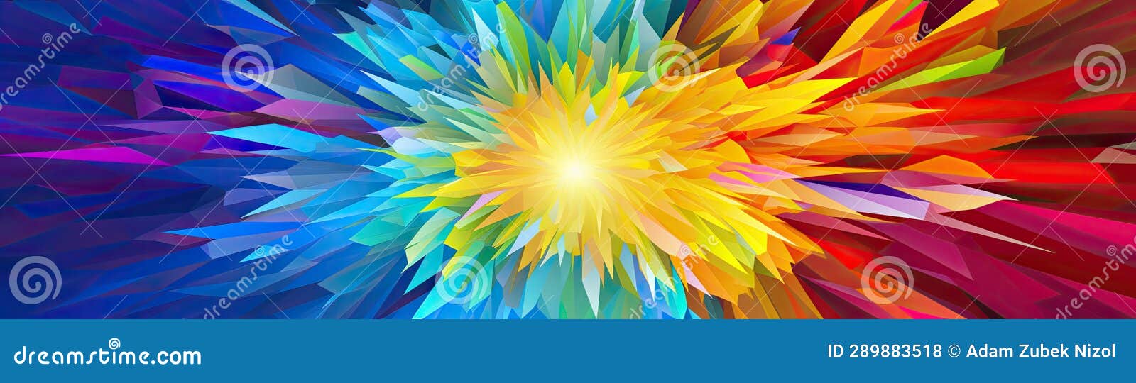 A Colorful Explosion of Triangles Stock Illustration - Illustration of ...
