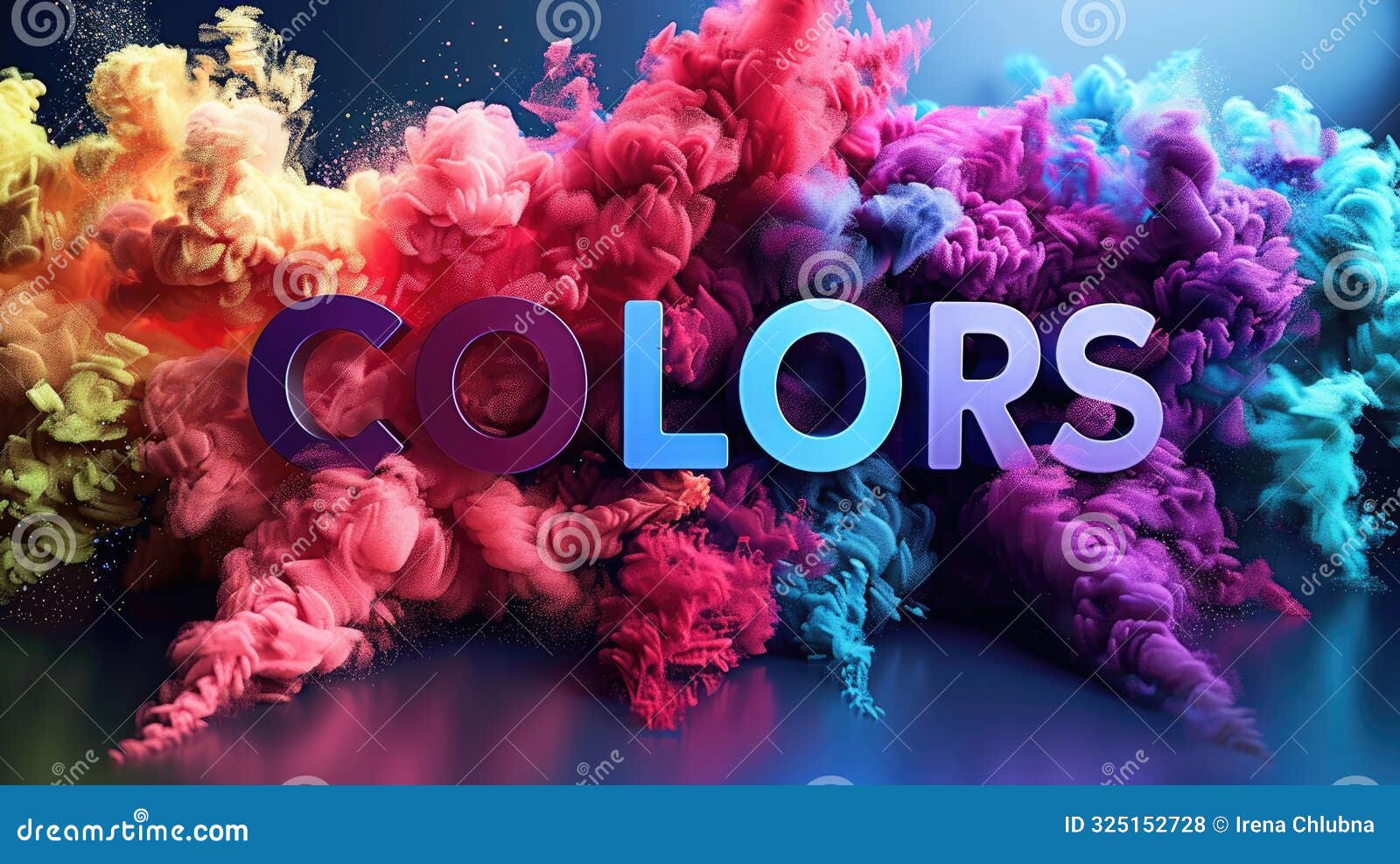 Colorful Explosion of Vibrant Colors, Text COLORS Stock Illustration ...