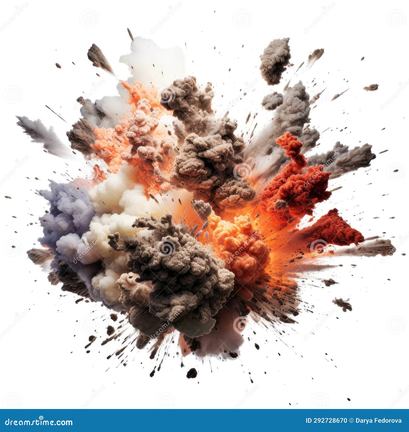 Colorful Explosions on White Background. Stock Illustration ...