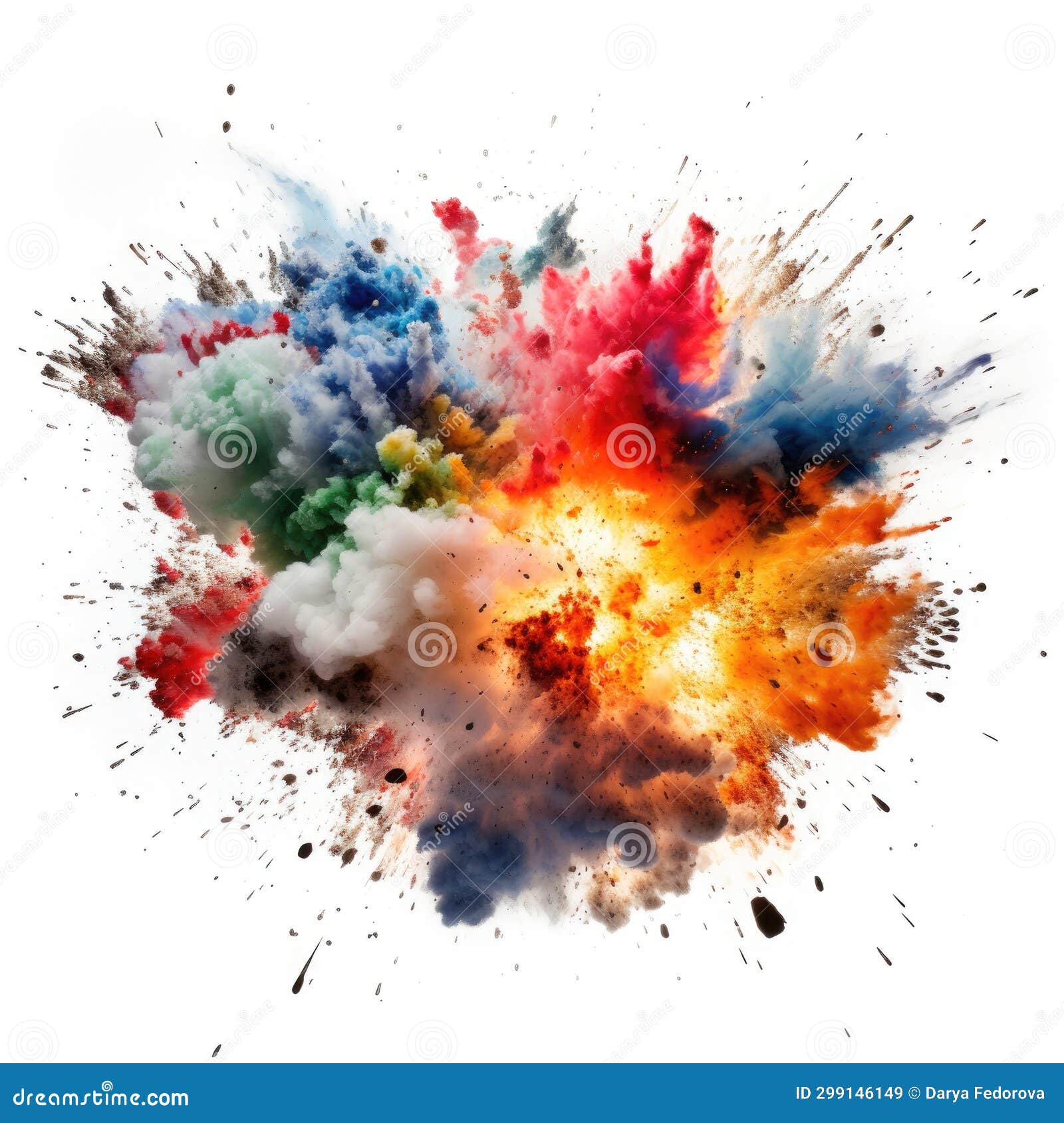 Colorful Explosions on White Background. Stock Illustration ...