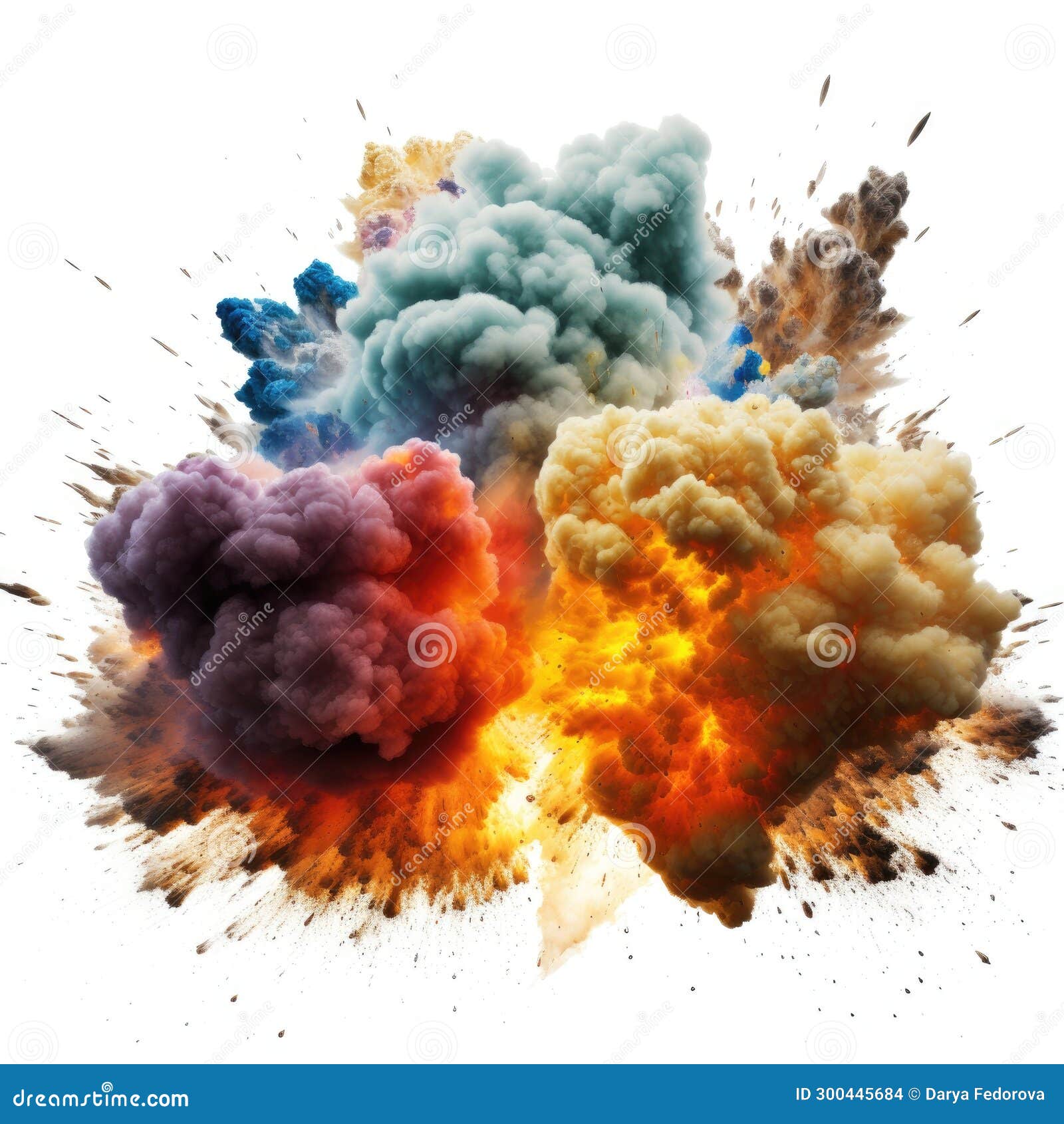 Colorful Explosions on White Background. Stock Illustration ...