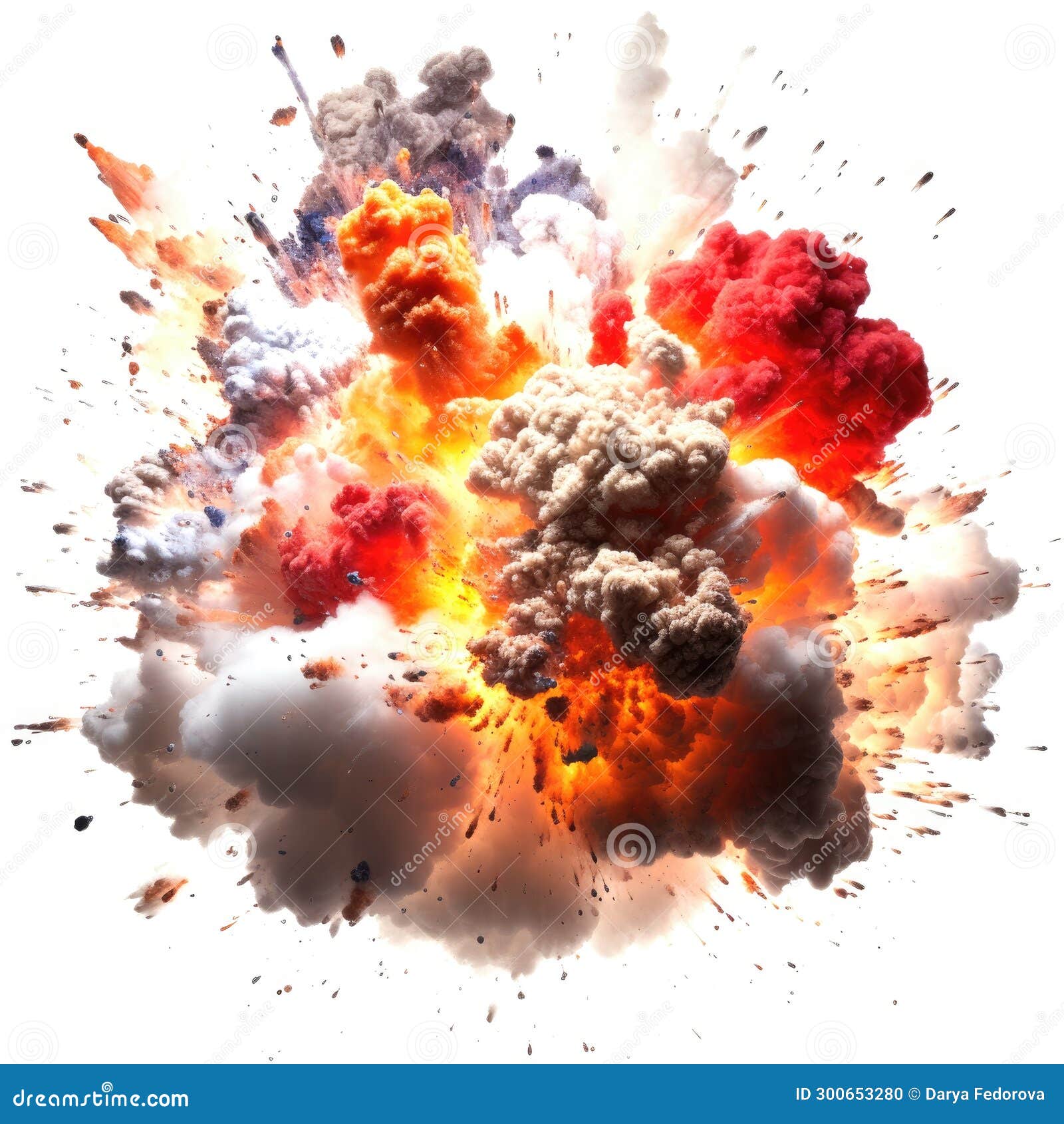 Colorful Explosions on White Background. Stock Photo - Image of ...
