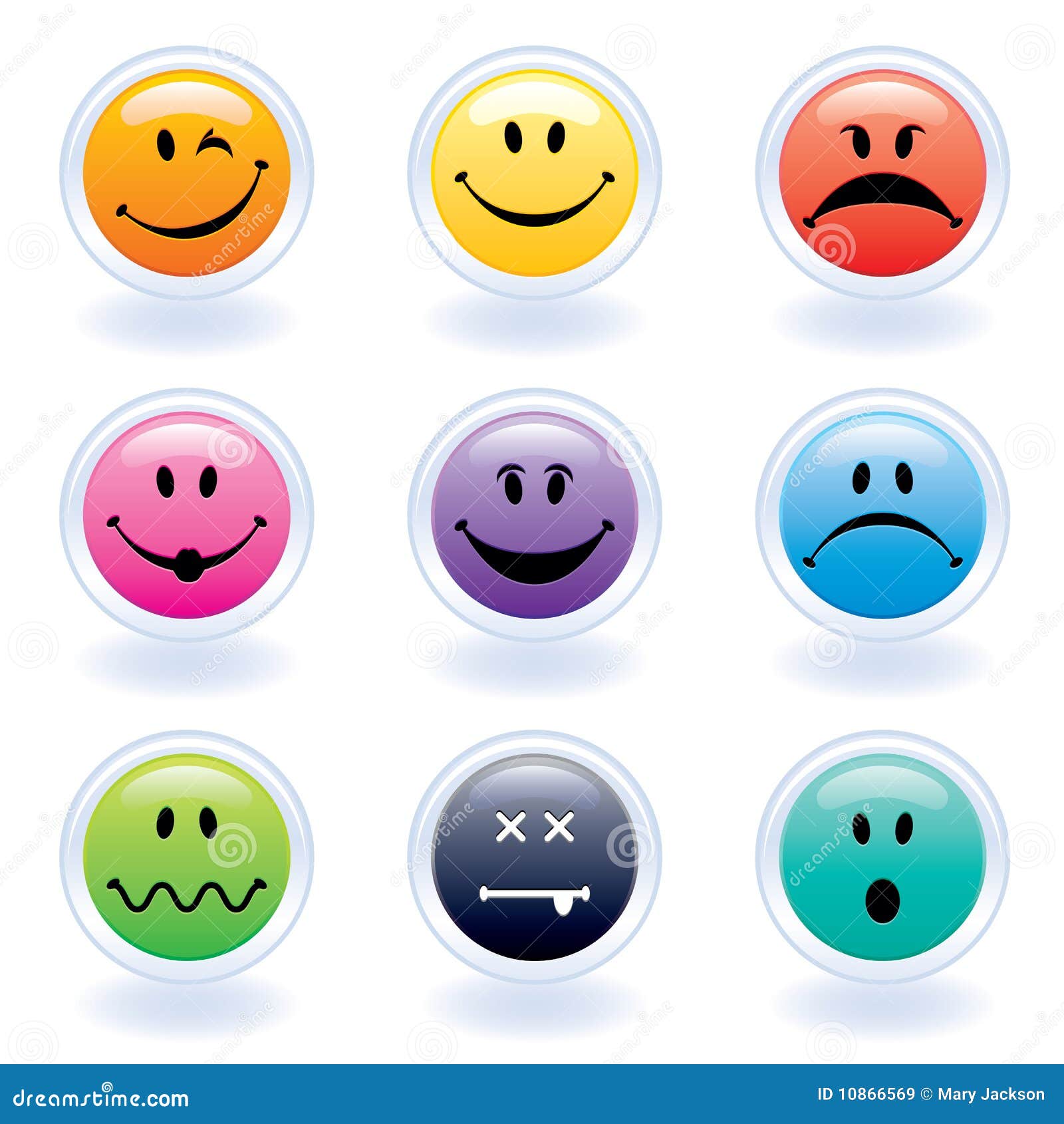 Colorful Expression Face Buttons Stock Vector - Illustration of ...