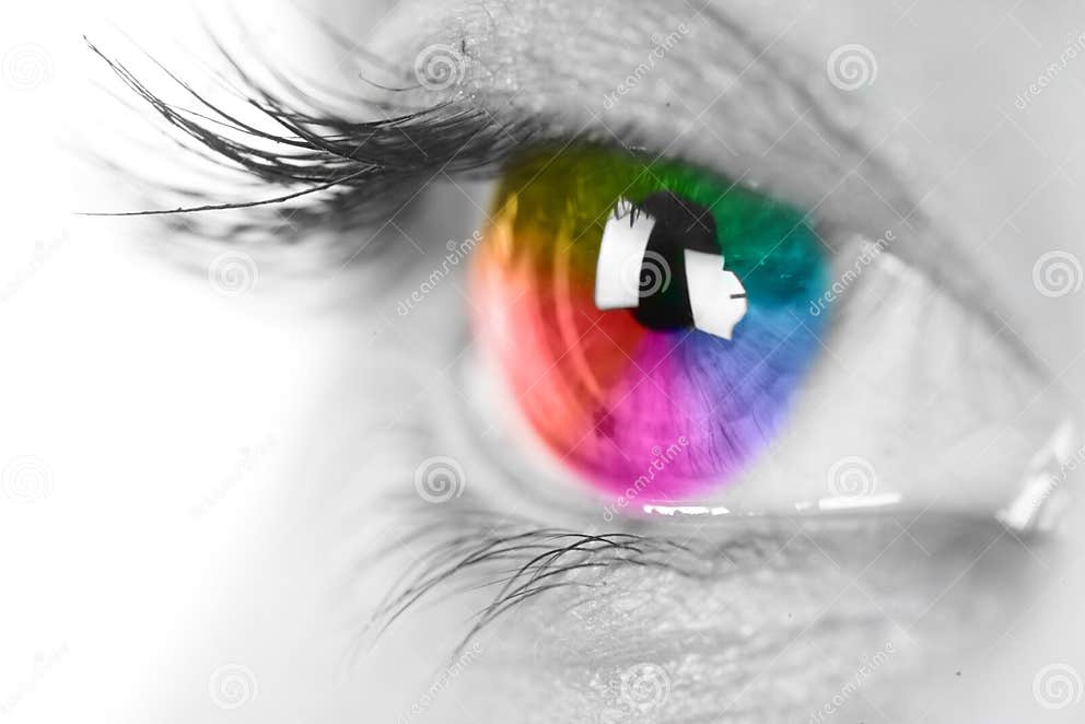 Colorful eye stock image. Image of orange, optical, eyebrows - 8097057