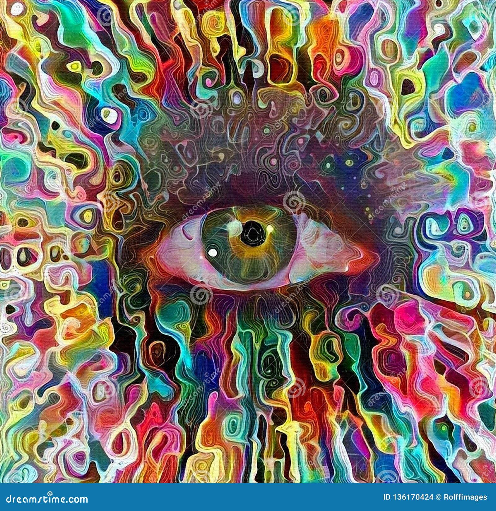 Colorful Eye stock illustration. Illustration of drawn - 136170424