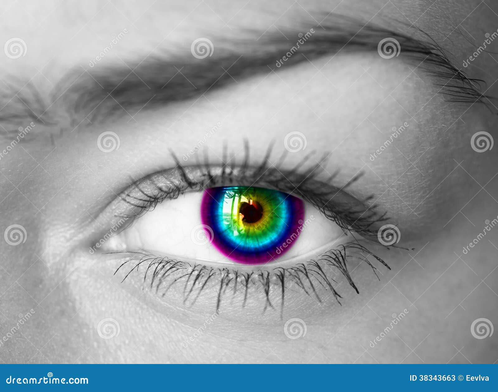 Colorful eye. stock image. Image of health, fashion, light - 38343663