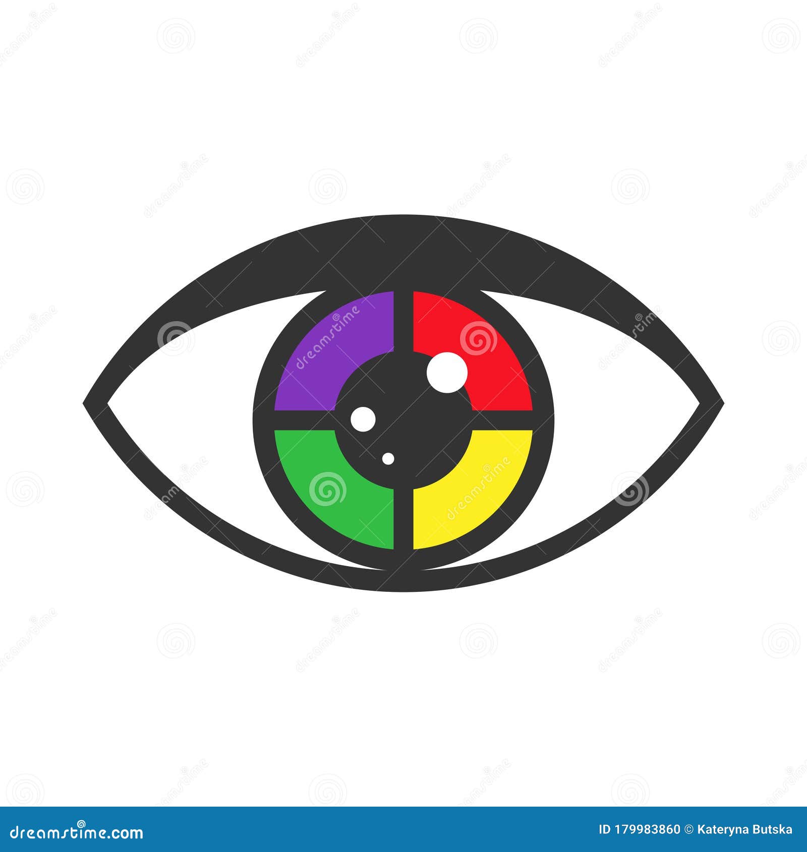 Colorful Eye Icon. Human Vision Theme. Vector Illustration. Stock ...