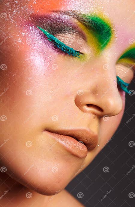 Colorful eye makeup stock photo. Image of colored, sensual - 17675380