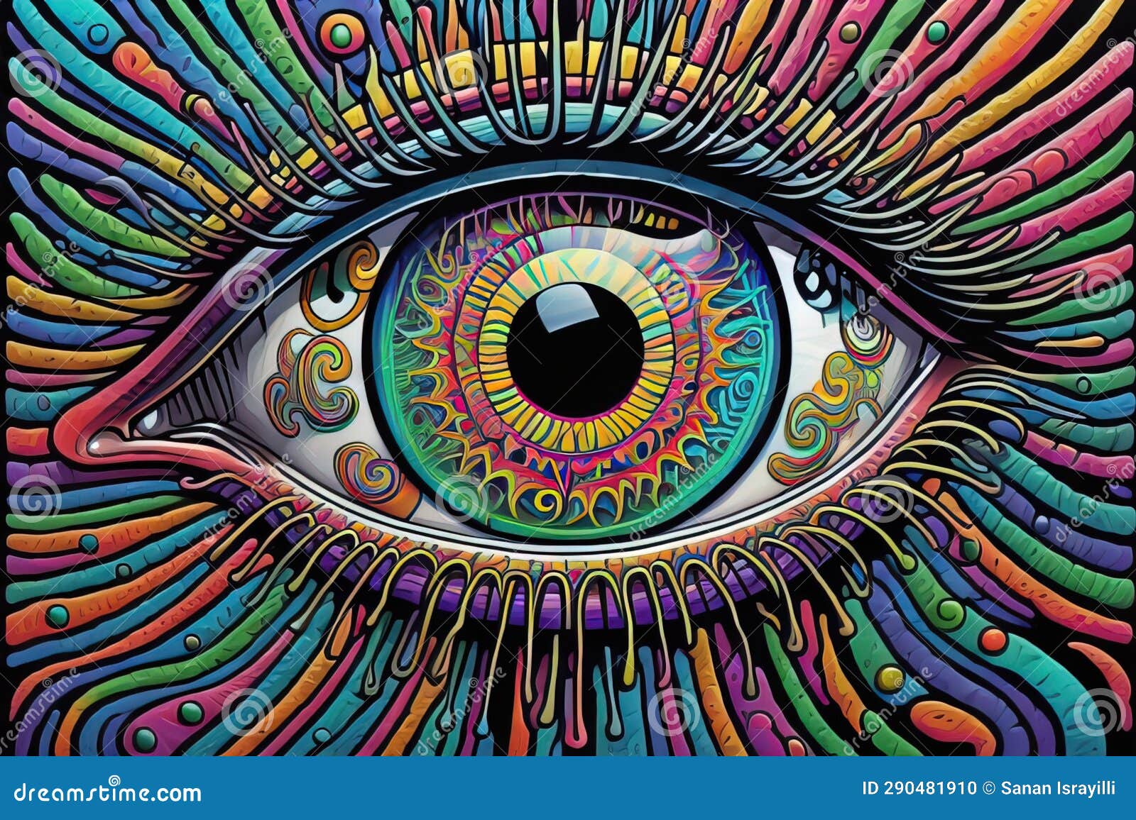 Colorful Eye. Psychedelic Background. Vector Illustration Stock ...